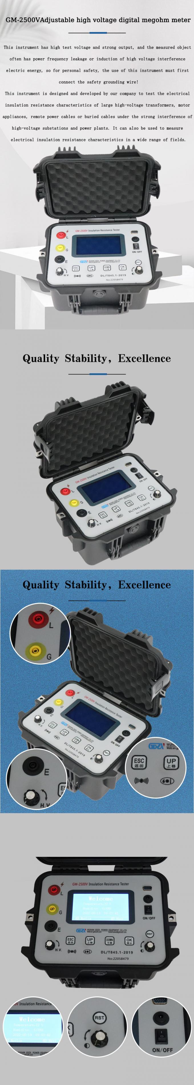 High Voltage Digital Megohm Meter With Large LCD Display