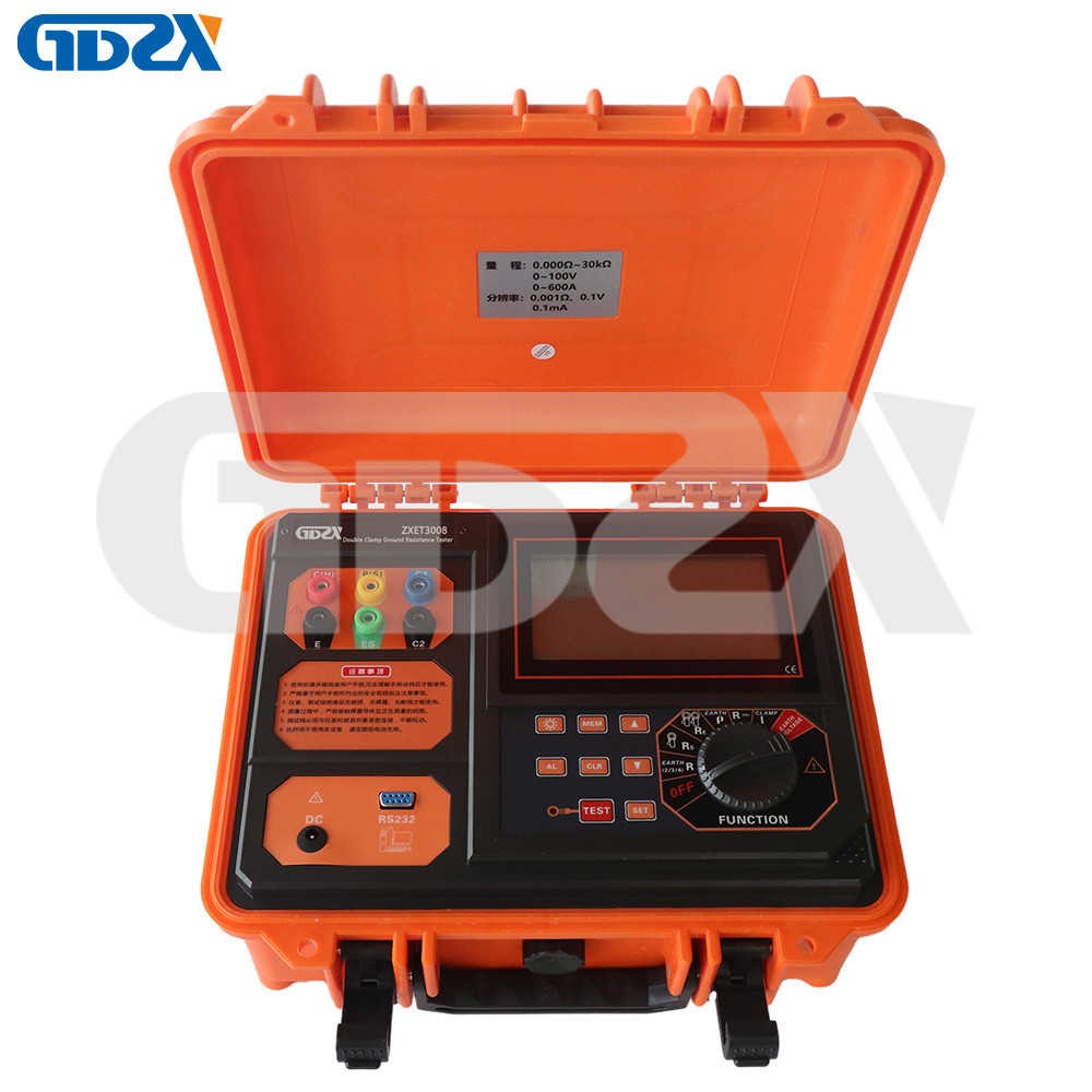ZXET3008 Strong Anti-interference Double Clamp Ground Resistance Tester ...