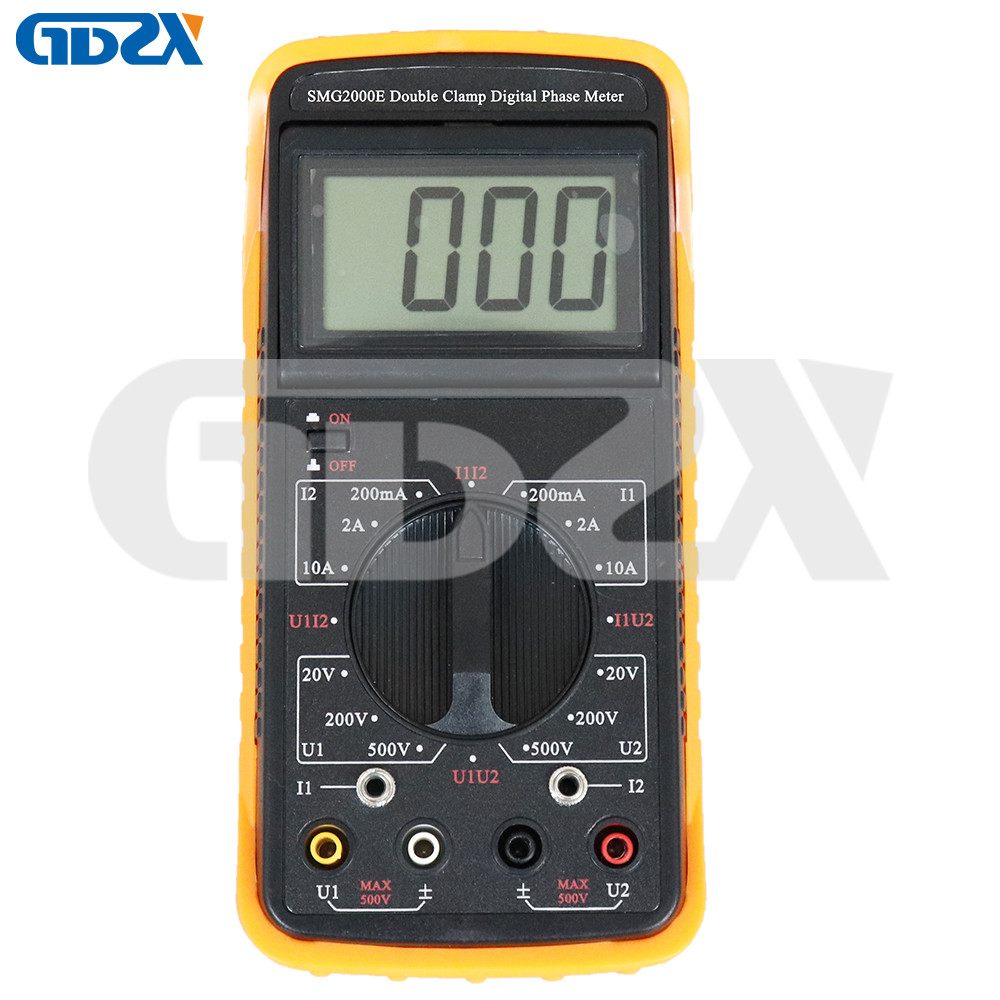 SMG2000E Double Clamp Handheld Digital Phase Volt Ampere Meter For ...